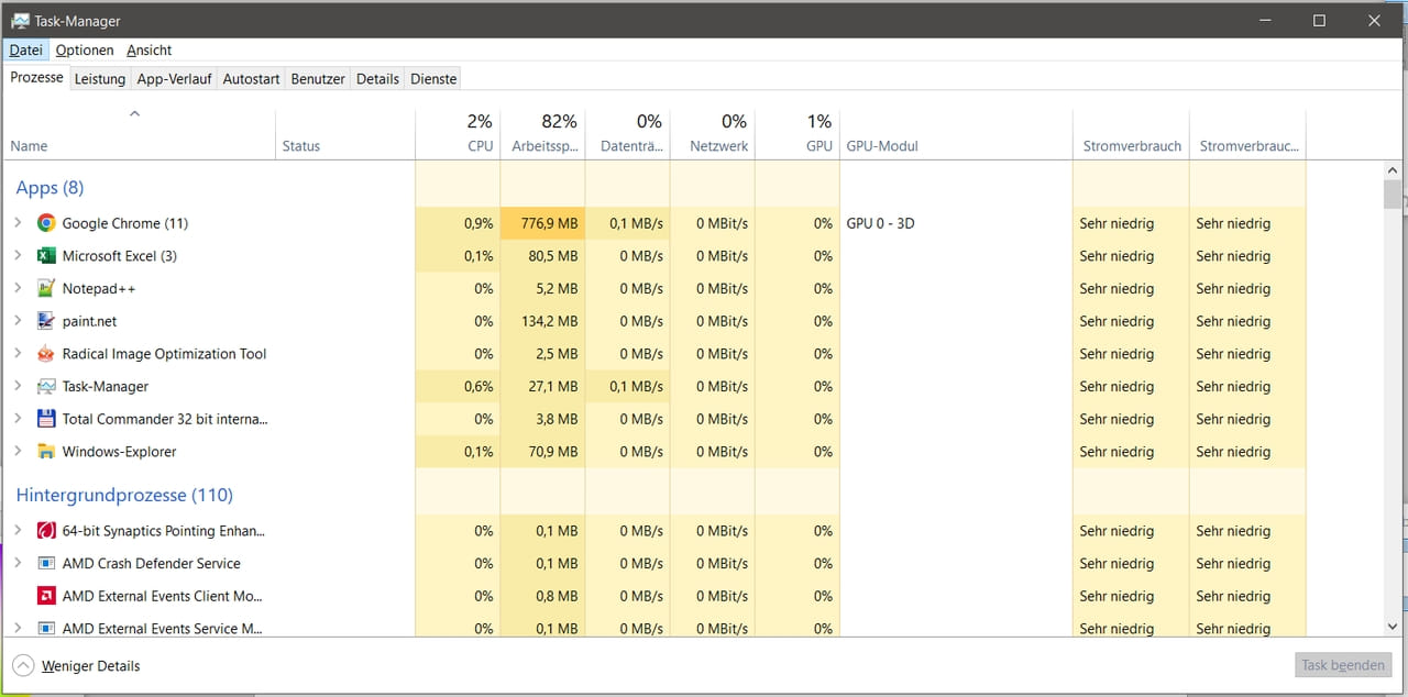 Wie man in Windows 10 den Task-Manager verwendet