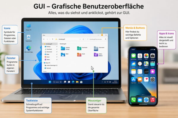 GUI einfach erklärt: Bedeutung, Aufbau & Beispiele